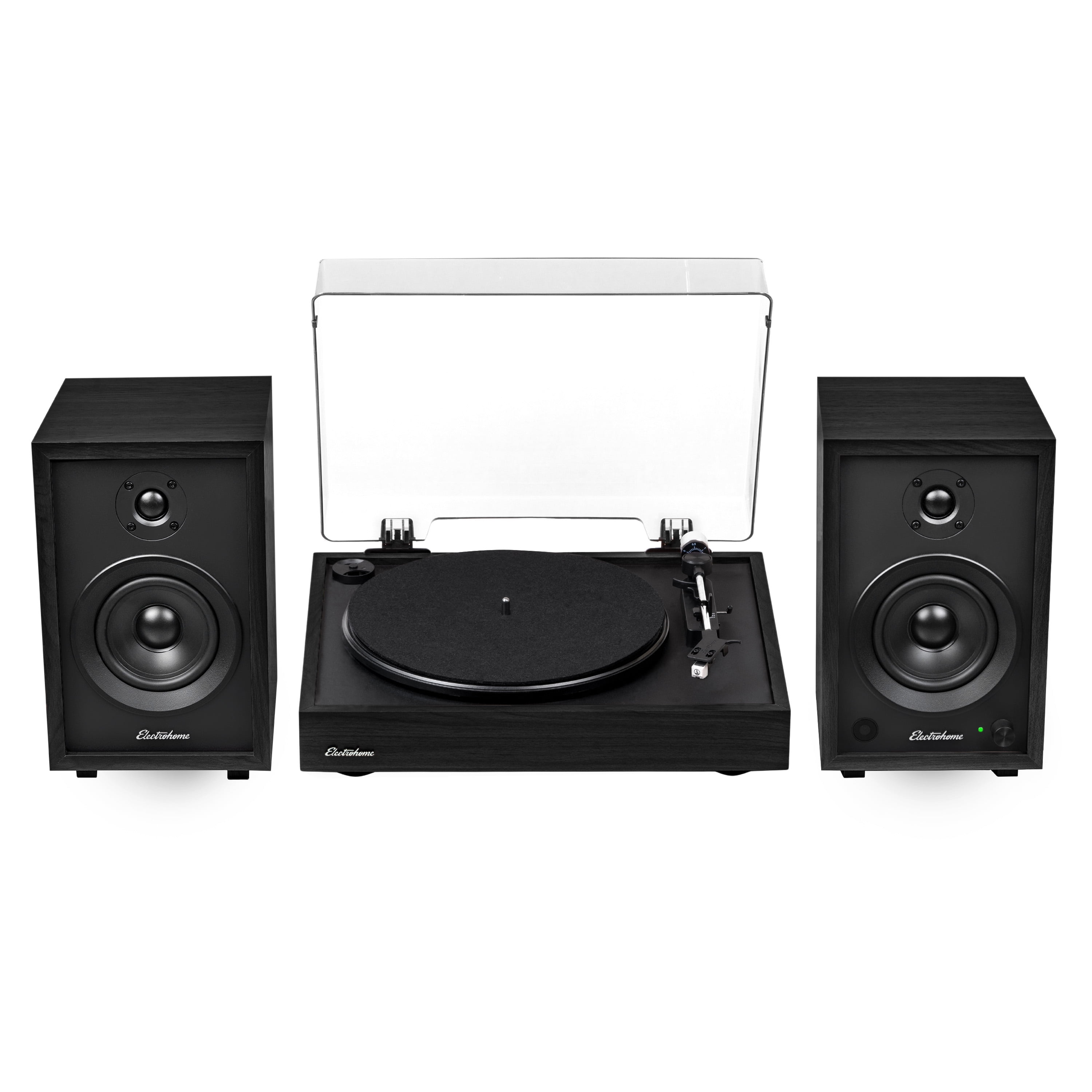 Electrohome Montrose Record Player Stereo System, 4" Bluetooth Powered ...