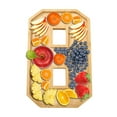 2025 Number Shaped Wooden Serving Tray Platter, Large 11.6 Inch Fruit ...