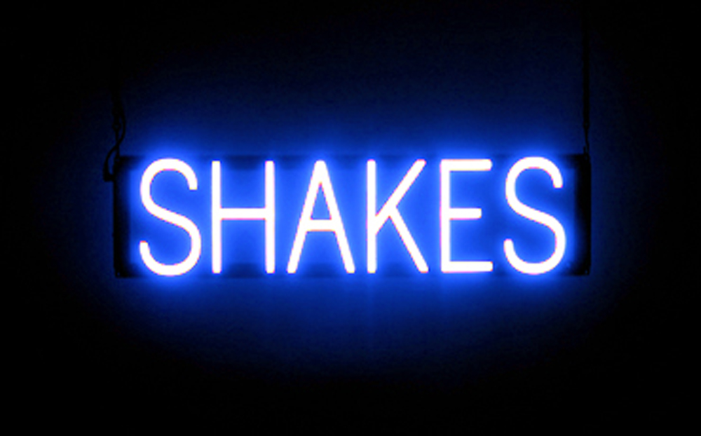 SpellBrite SHAKES LED Sign for Business. 24.0" x 6.3" Blue SHAKES Sign ...
