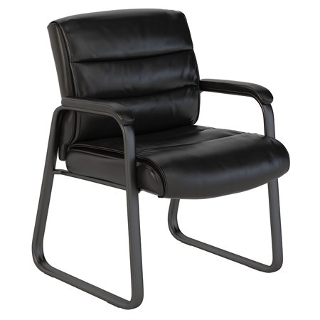 Bush Business Furniture Soft Sense Leather Guest Chair in Black ...
