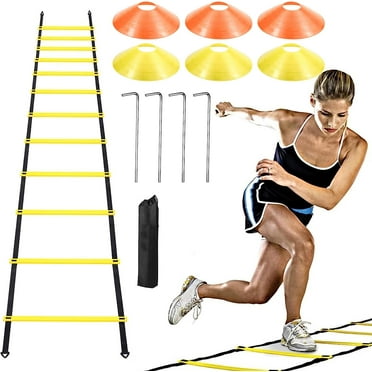 Black Mountain Products Foldable Agility Ladder with Carry Bag, 6M ...