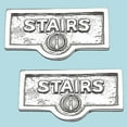 2 Switch Plate Tags STAIRS Name Signs Labels Chrome Brass Traditional ...