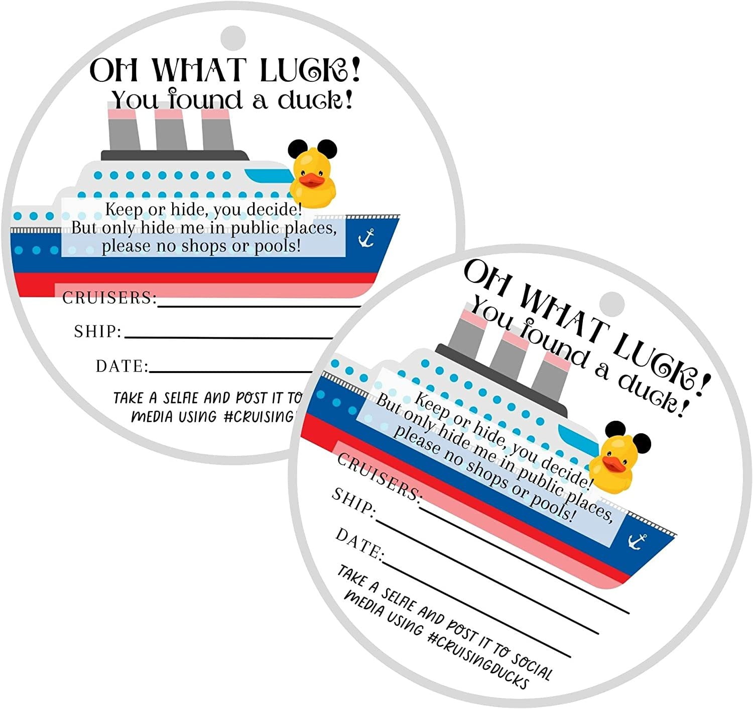 Cruising Ducks Tag with Hole 30 Pack Carnival Rubber Cruising Duck Tag ...