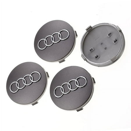 Queilt (Gray）4pcs Hub Caps for Audi 60mm Wheel Center ABS Car ...