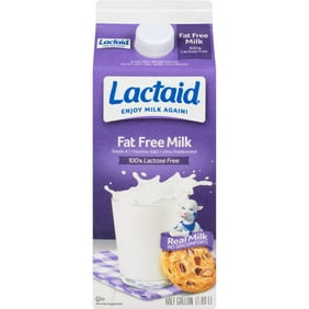 Great Value Lactose Free Skim Fat Free Milk, Half Gallon, 64 fl oz ...