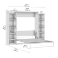 Pemberly Row Wood Queen Murphy Bed with Closet Organizers in Gray ...