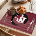Circle Oil Word Cotton Linen Placemats Set of 1, Japanese Circle Oil ...