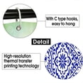Blue White Fish Floral Tile Print Shower Curtain,Cloth Fabric ...