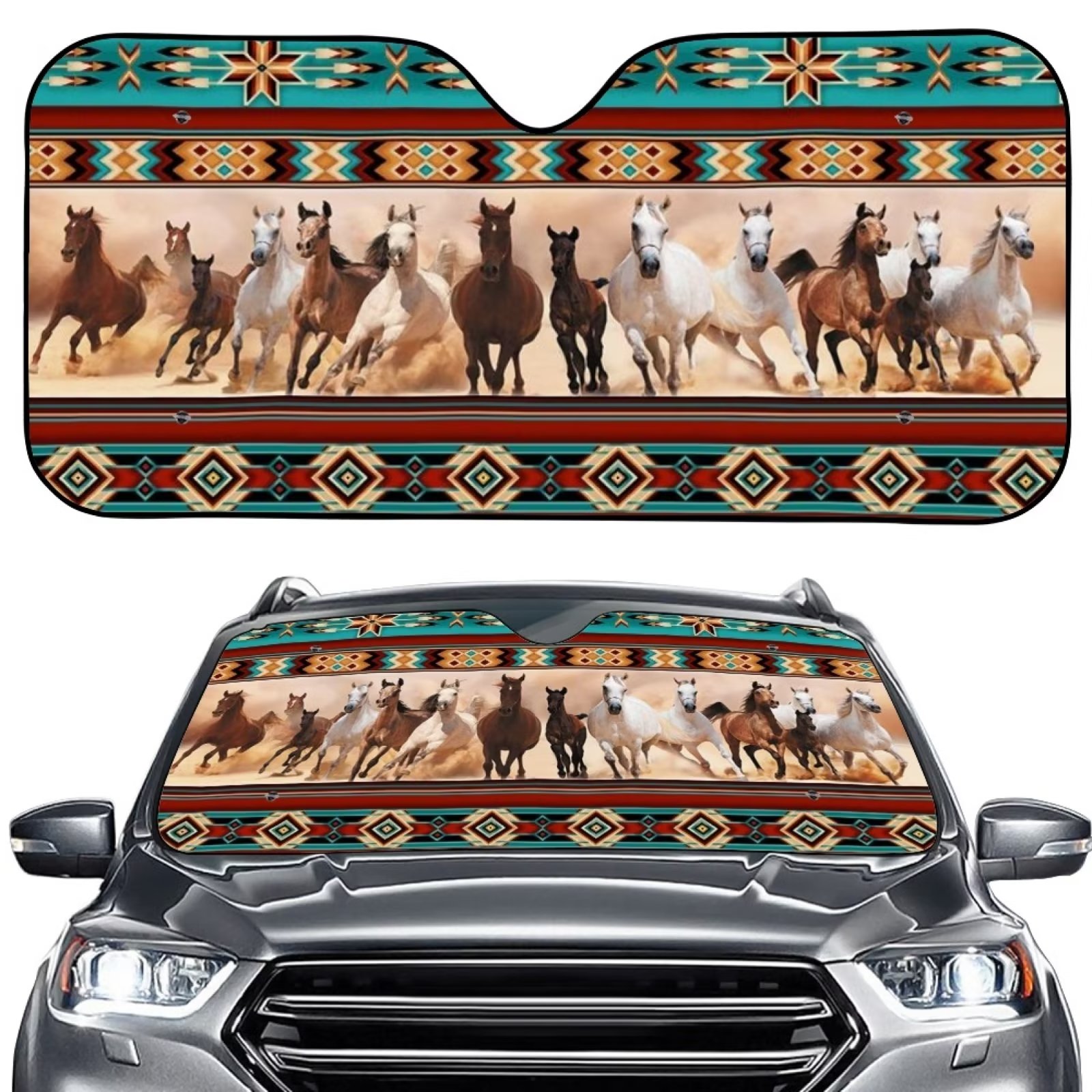 NETILGEN Ethnic Abstract Geometric Aztec Print Outdoor Sun Shade Non ...