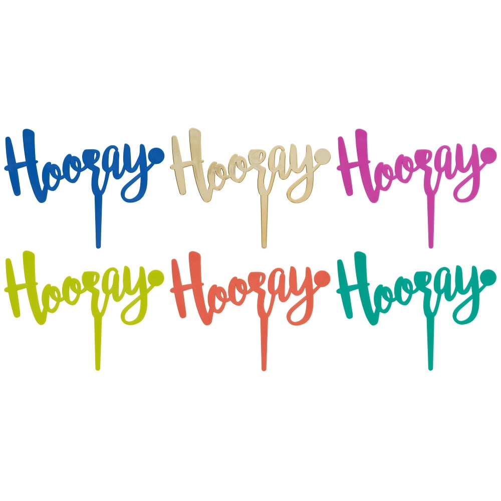 Cake Topper Decor, Hooray Assortment Shape Candles (12/PKG) - Walmart.com