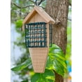 Double Suet Cage Cedar Wood Feeder With Grooved Tail Prop Wooden