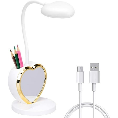 Led Desk Lamp For Kids, Small Desk Lamp With Usb Charging Port White ...