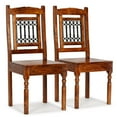 vidaXL Dining Chairs Accent Solid Wood Acacia & Honey-colored Finish ...