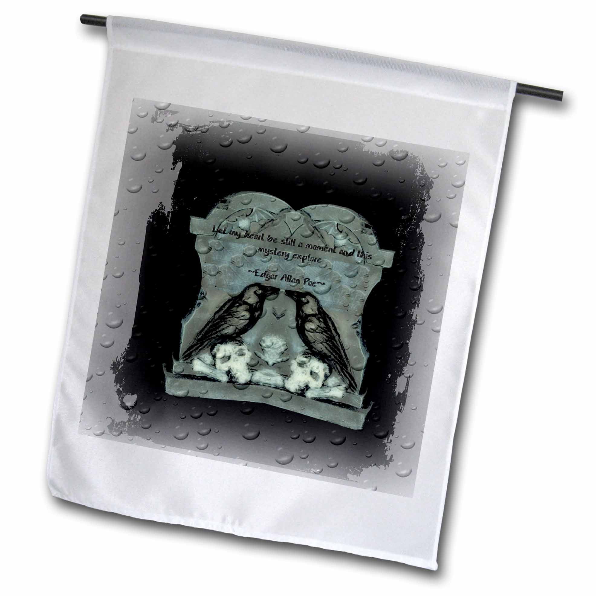 3dRose Two Ravens on tombstone with a quote from Poe - Garden Flag, 12 ...