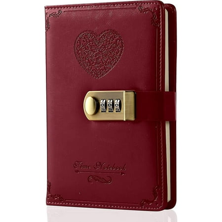 Diary With Lock For Girls Leather Password Locking Journal Cute Secret ...