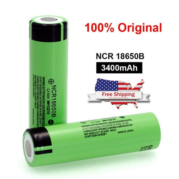 Panasonic Ncr18650b 18650 3400mah High Drain Flat Top Battery