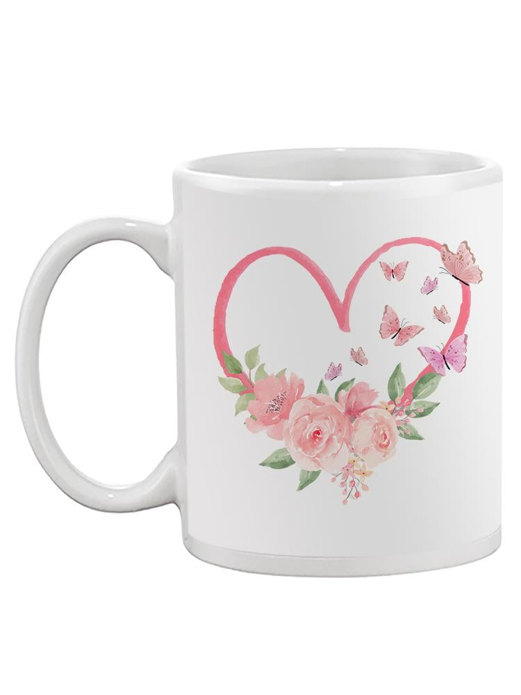 Butterfly Rose Heart Mug - Smartprints Designs, - Walmart.com