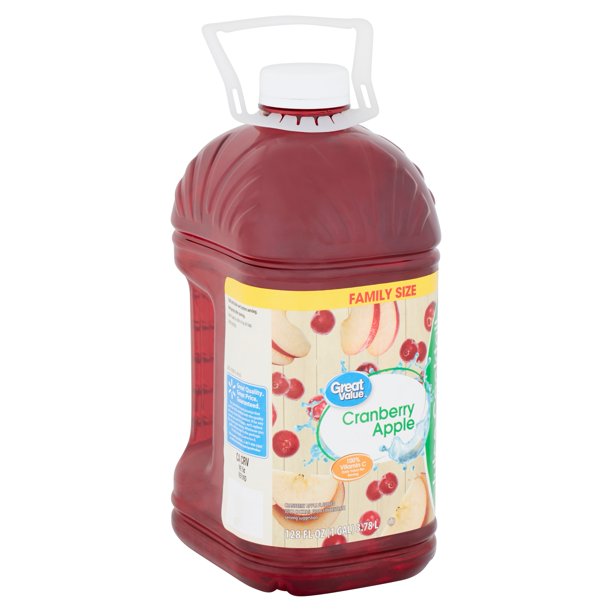 Great Value Cranberry Apple Juice Cocktail, 128 Fl. Oz. - Walmart.com