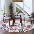 Purple Flowers Round Rug 7ft Washable Circle Rugs Non Slip Spring ...