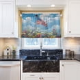 27"x36" Tier Curtains 2 Panels American Flag Is Flying in The Wind Semi ...