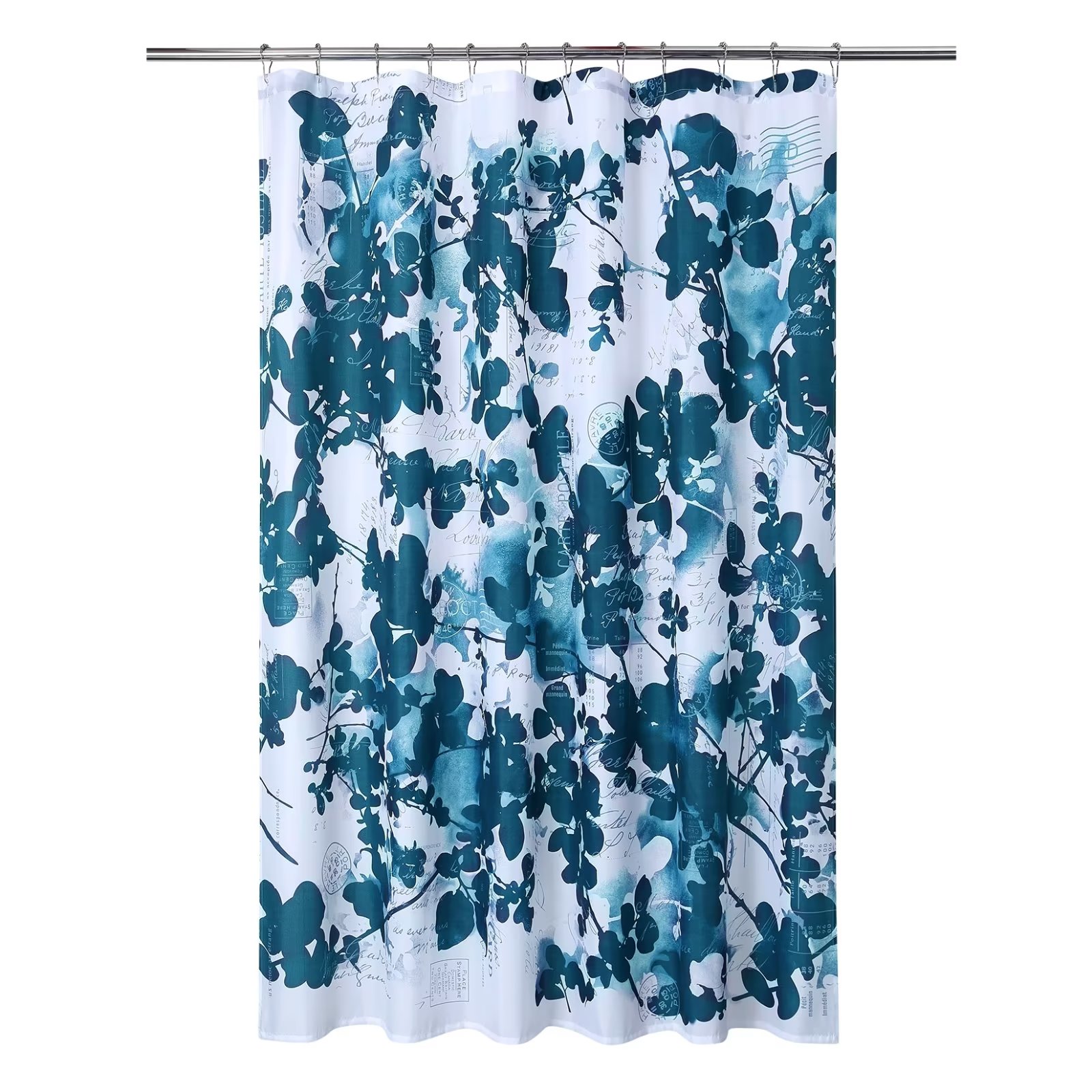 ZACOO 72"x72" Floral Leaf Pattern Shower Curtain Farmhouse Water ...
