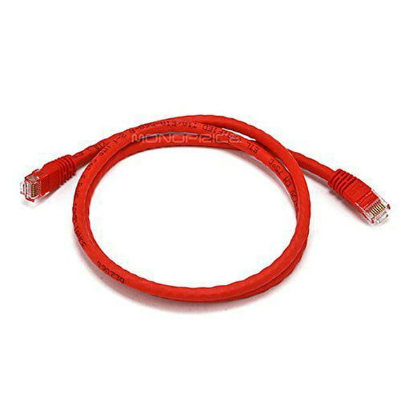 monoprice 3ft 500mhz cross-over cat6 cable - red (system link for x-box ...