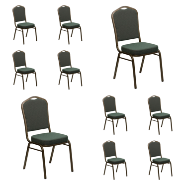 (10 PACK) Crown Back Banquet Dining Chair with Coffee Fabric ...