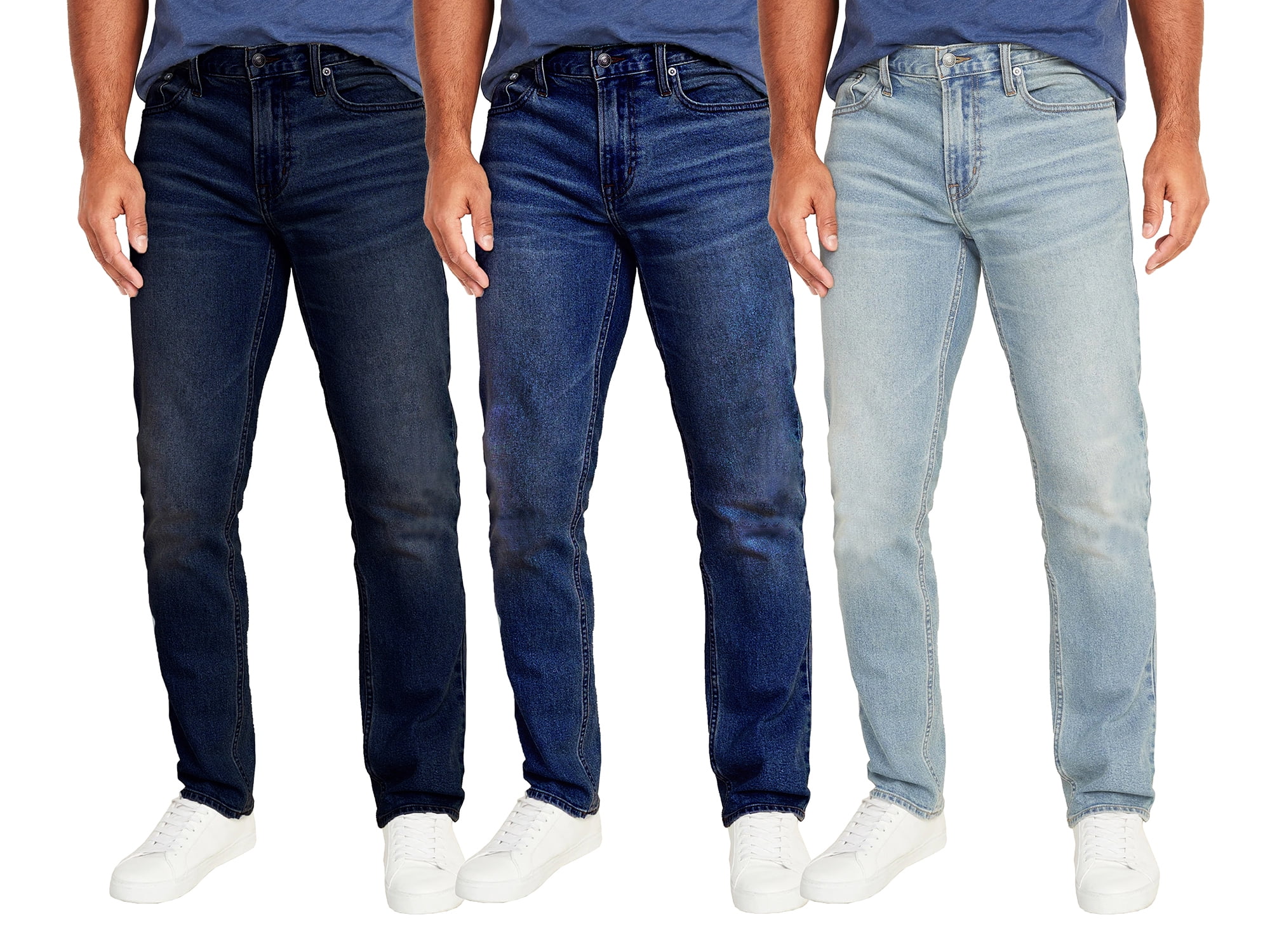 Men's 3-Pack Flex Stretch Slim Straight Jeans with 5 Pocket (Sizes, 30 ...