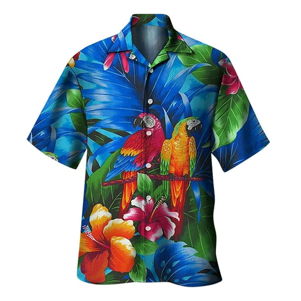 Knqrhpse Mens Printed Shirts Short Sleeve Button Down Beach Shirts Mens