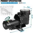 1.5 HP Pool Pump 108 GPM Dual Voltage 110-120V/220-240V for Above ...