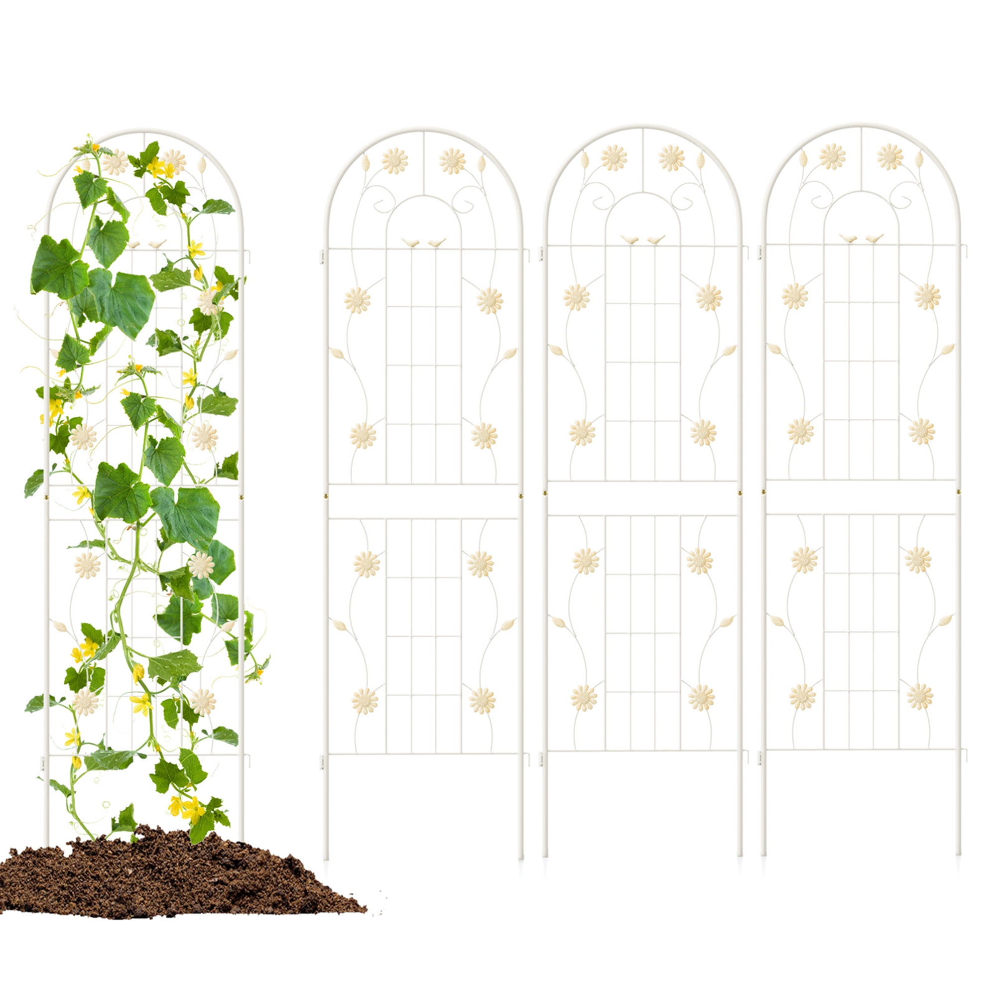 Click here for Costway 4 Pack Rustproof Metal Garden Trellis 71 X... prices