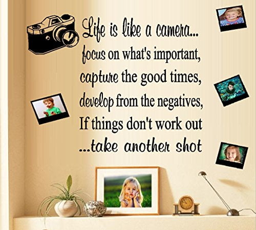Decal ~ LIFE IS LIKE A CAMERA..: WALL DECAL, WORDING, CAMERA AND QTY-4 ...