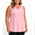 Besolor Plus Size Tank Tops for Women Summer V Neck Sleeveless Basic ...