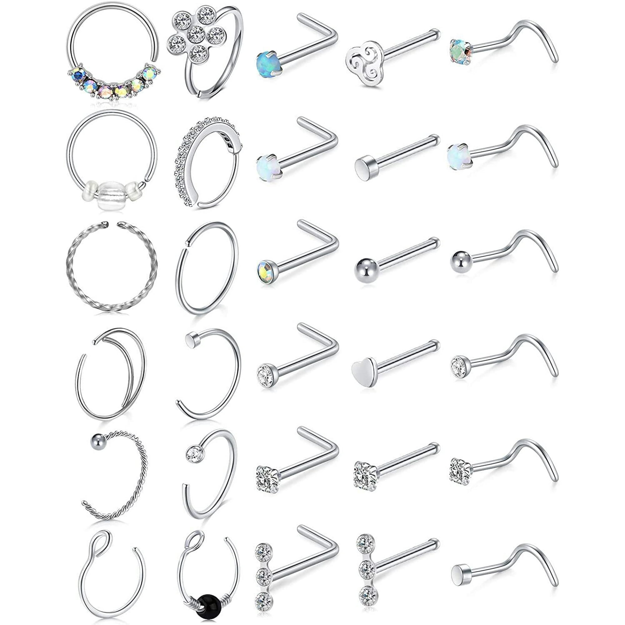 Click here for Briana Williams 20g Nose Rings Studs L Shape Nose... prices