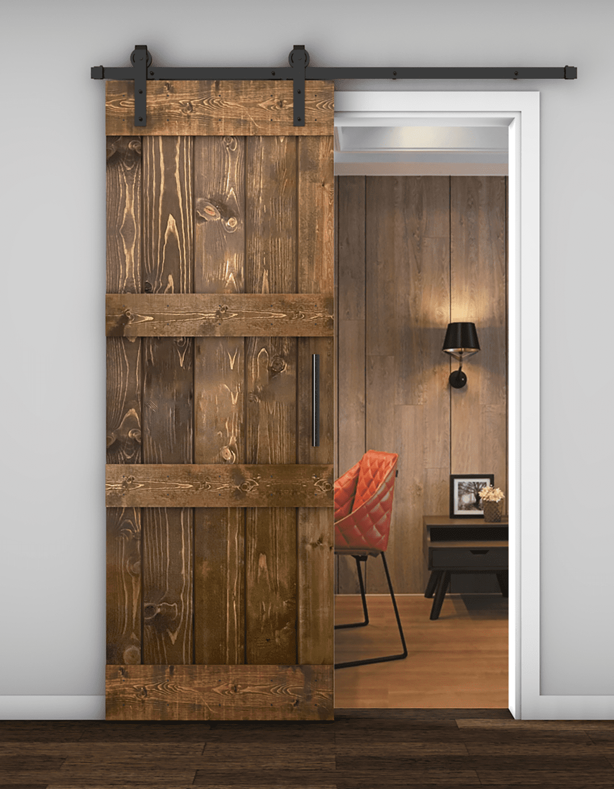 Essencaliy 30in x84in Solid Wood Barn Door, Made-in-USA Farmhouse ...