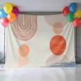 Abstract Art Photography Backdrop 7x5FT, Sunset Orange Blue Line Circle ...