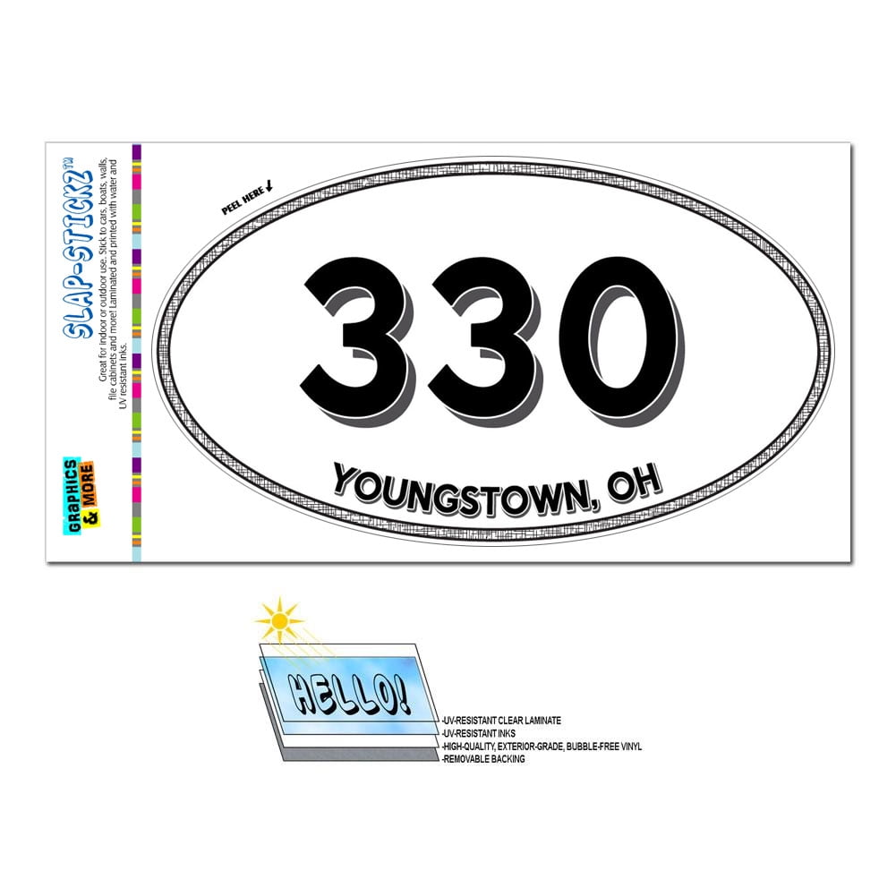 330 - Youngstown, OH - Ohio - Oval Area Code Sticker - Walmart.com