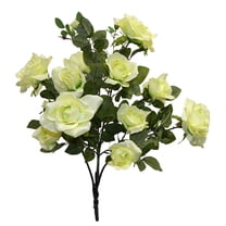 Pink Hybrid Tea Rose 27in Artificial Polysilk Faux Fake Flower Bush for ...