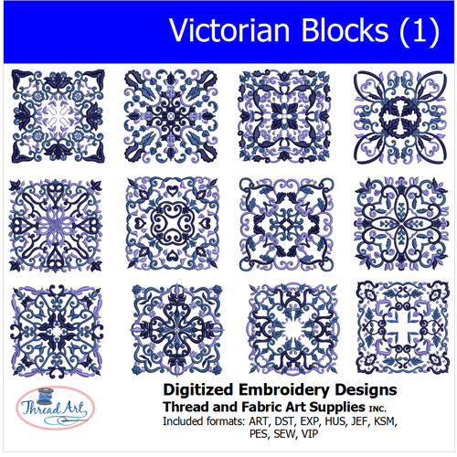Victorian Blocks(1) Embroidery Designs - All Popular Formats Included ...