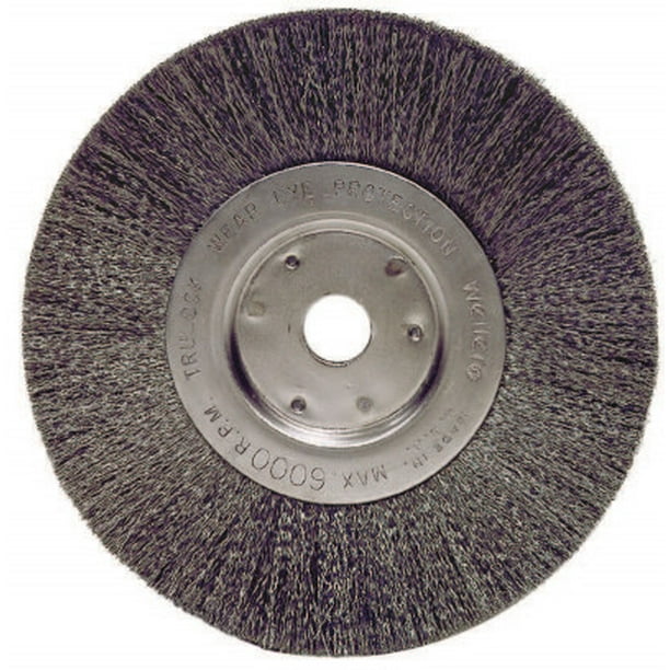 Narrow Face Crimped Wire Wheel, 6 in D x 3/4 W, .006 Stainless Steel ...
