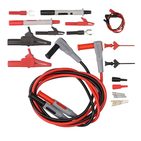 Multimeter Test Leads Kit 1000V 10A Red Black Replaceable with 4mm ...