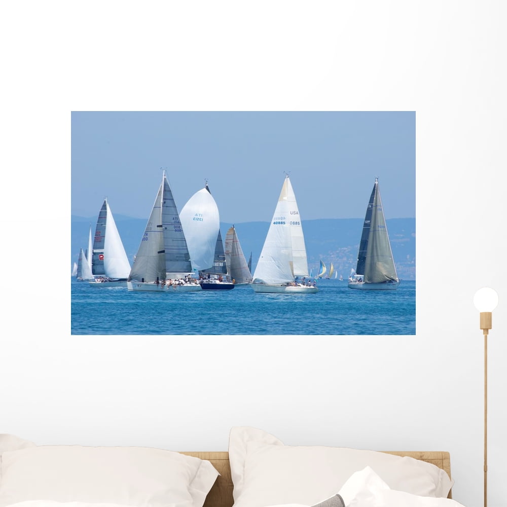 Sail-boats Wall Mural Decal Sticker, Wallmonkeys Peel & Stick Vinyl ...