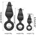 Black Silicone Anal Plug Training Set With Safe Pull Ring 3pcs Butt Plug Trainer Kit Prostate