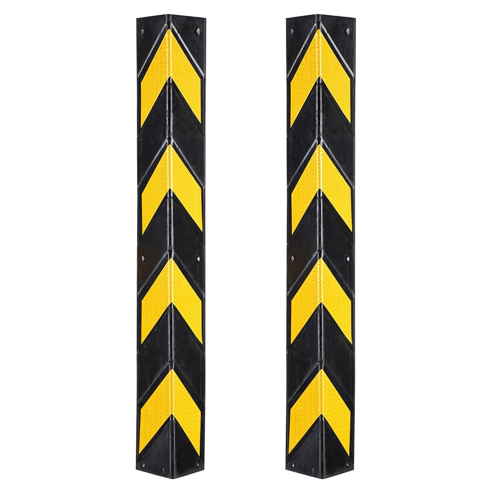 Yescom 31" Rubber Corner Guard w/ Reflective Yellow Strips for Parking ...