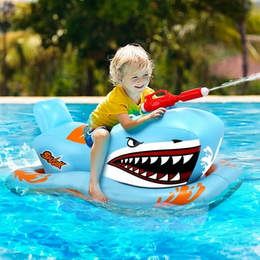 OATHX Inflatable Pool Floats for Kids, Shark Ride-on Swimming Pool Toys ...