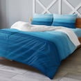 4 Piece Duvet Cover Set Twin, Abstract Blue Brushstroke Soft Breathable ...