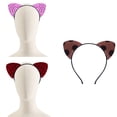FENOHREFE Animal Pattern Cats Ear Headband for Women and Kids Cosplay ...
