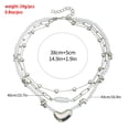 3. Modern Multi-Layer Heart Pendant Necklace Faux Pearls & Alloy ...