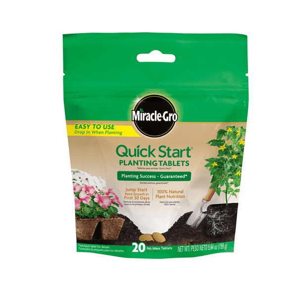 Miracle-Gro Quick Start Planting Tablets, Contains 20 No-Mess Tablets ...