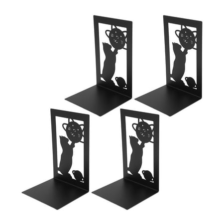 Metal Book Ends, Book Ends 4Pcs Anti Static Orderly Storage Smoother ...